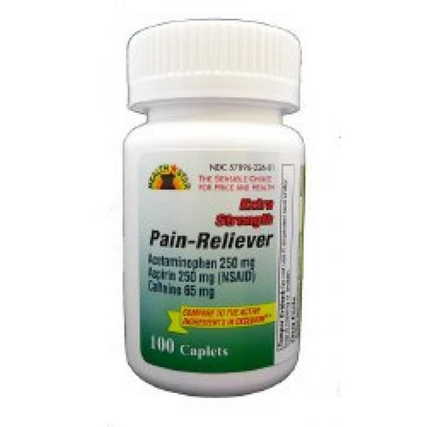 Health Star Extra Strength Pain-Reliever One Bottle of 100 Caplets ...