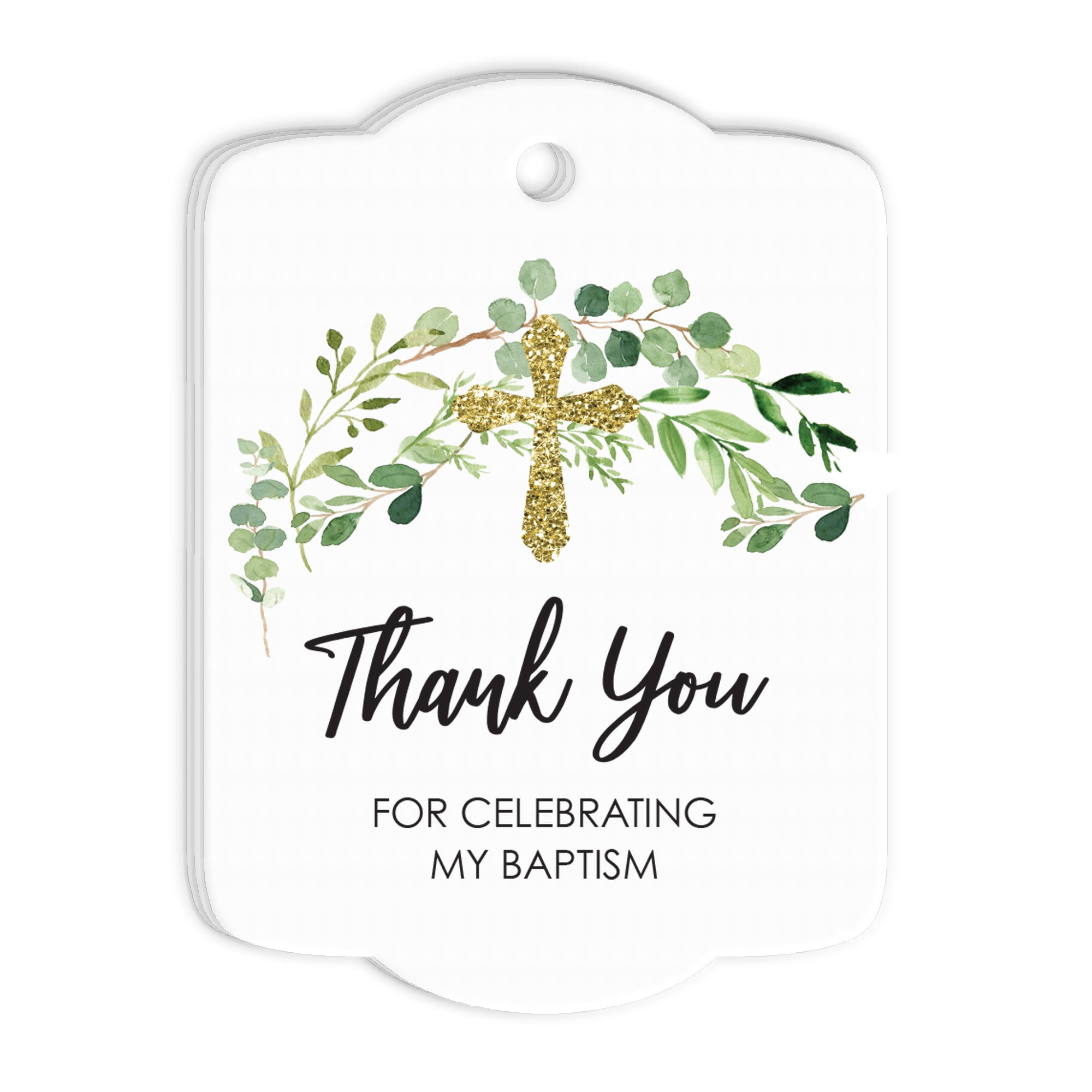 Baptism Favor Tags Greenery Rounded Set of 24 - Walmart.com