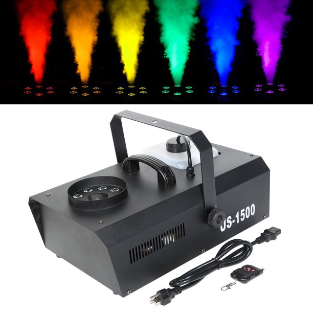 TC-HOME 1500W Fog Machine w/ 9 LED RGB 3IN1 UP Spray Fogger Smoke Maker ...