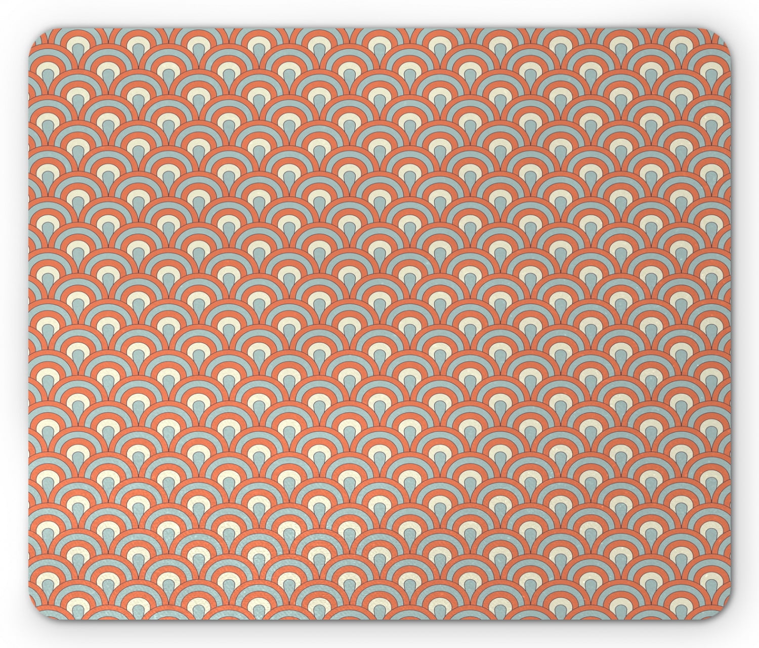 Orange Mouse Pad, Curvy Ocean Waves Inspired Pattern Rounds Ovals ...