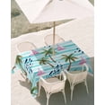 52x70 Inch Outdoor Tablecloth with Umbrella Hole Zipper Rectangle Teal ...