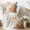 Burnt Orange Fall Floral Pillow Covers 16X16 Set of 2, Autumn Colored ...