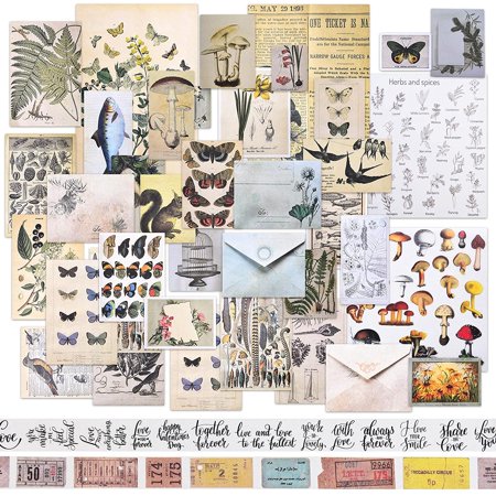 36 Piece Vintage Sticker Paper Pack Vintage Scrapbooking Sticker Pack ...