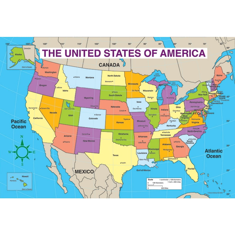 Carson Dellosa Jumbo Map Pad Us Labeled 30 Per Pk 16X10.75 6 Ea 3090 ...