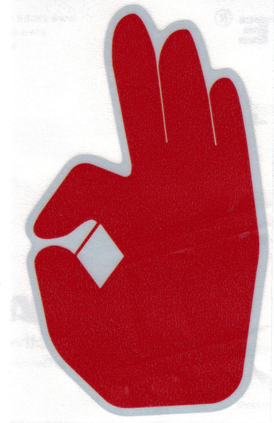 Kappa Alpha Psi Hand Sign Reflective Symbol Decal Sticker Silver Red