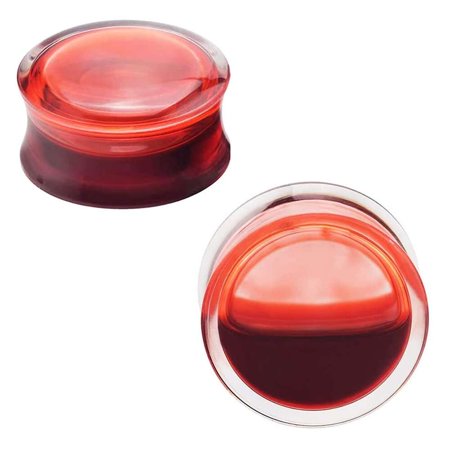 ALmi Red Liquid Blood Ear Plugs Acrylic Saddle Stretching Tunnels ...