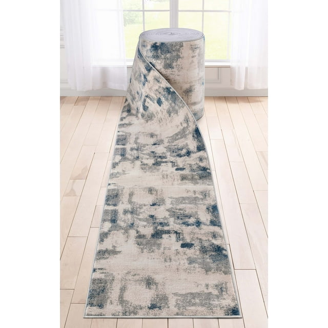 Well Woven Custom Size Runner - Choose Your Length - Caila Grey & Blue ...