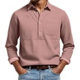 BiZtdJrK Polos Shirts for Men Vintage Solid Color Distressed Long ...