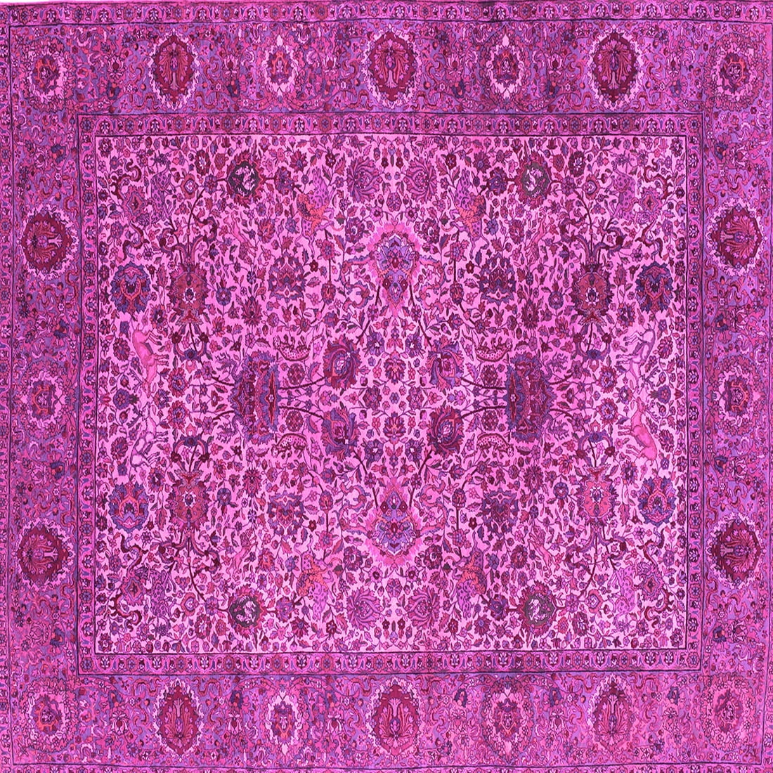 Ahgly Company Indoor Square Persian Pink Traditional Area Rugs, 6 ...