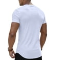 Boyscolos Men's Slim Muscle T-Shirts V Neck Curved Hem Longline Short ...