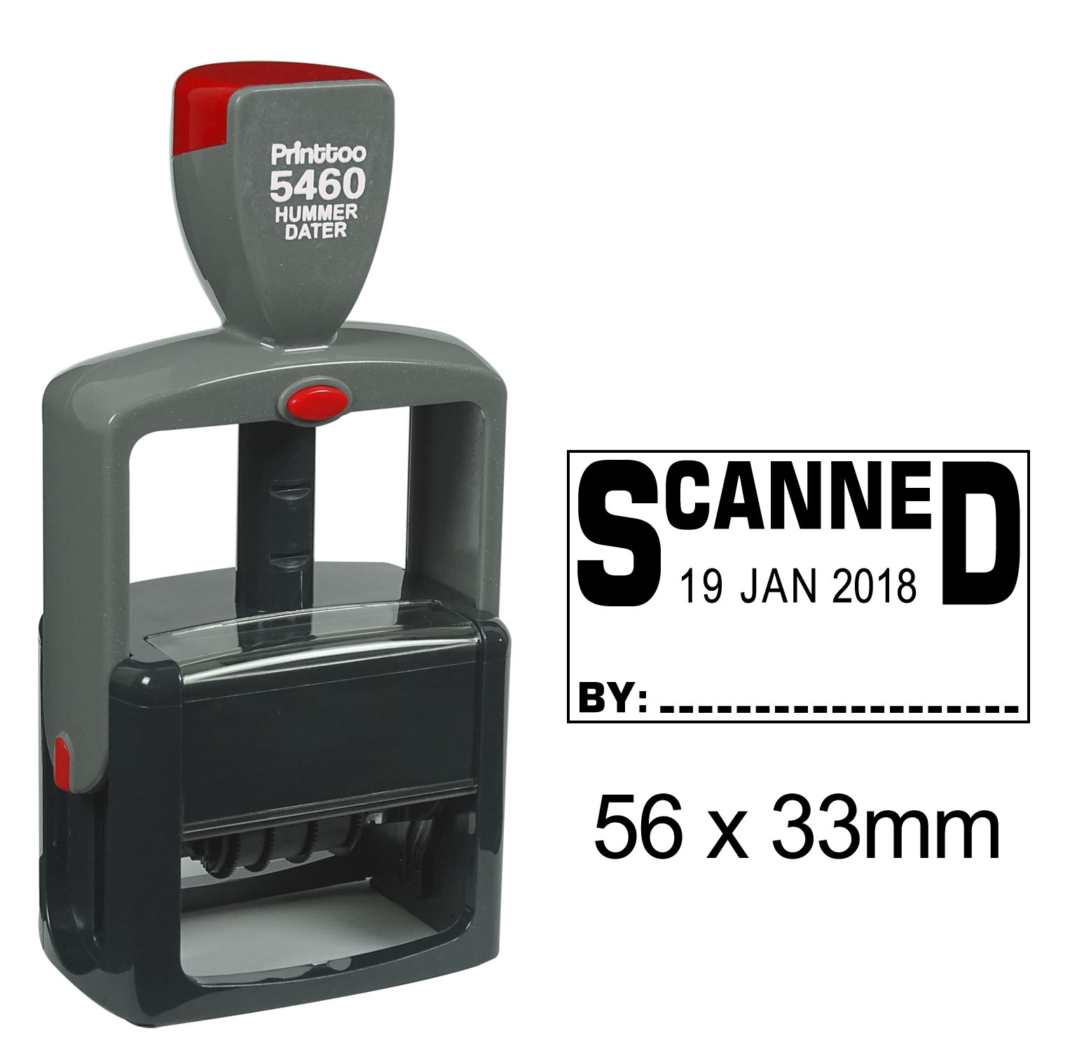 Printtoo Office Stationery Heavy Duty Stamp With Scanned By Text Date ...