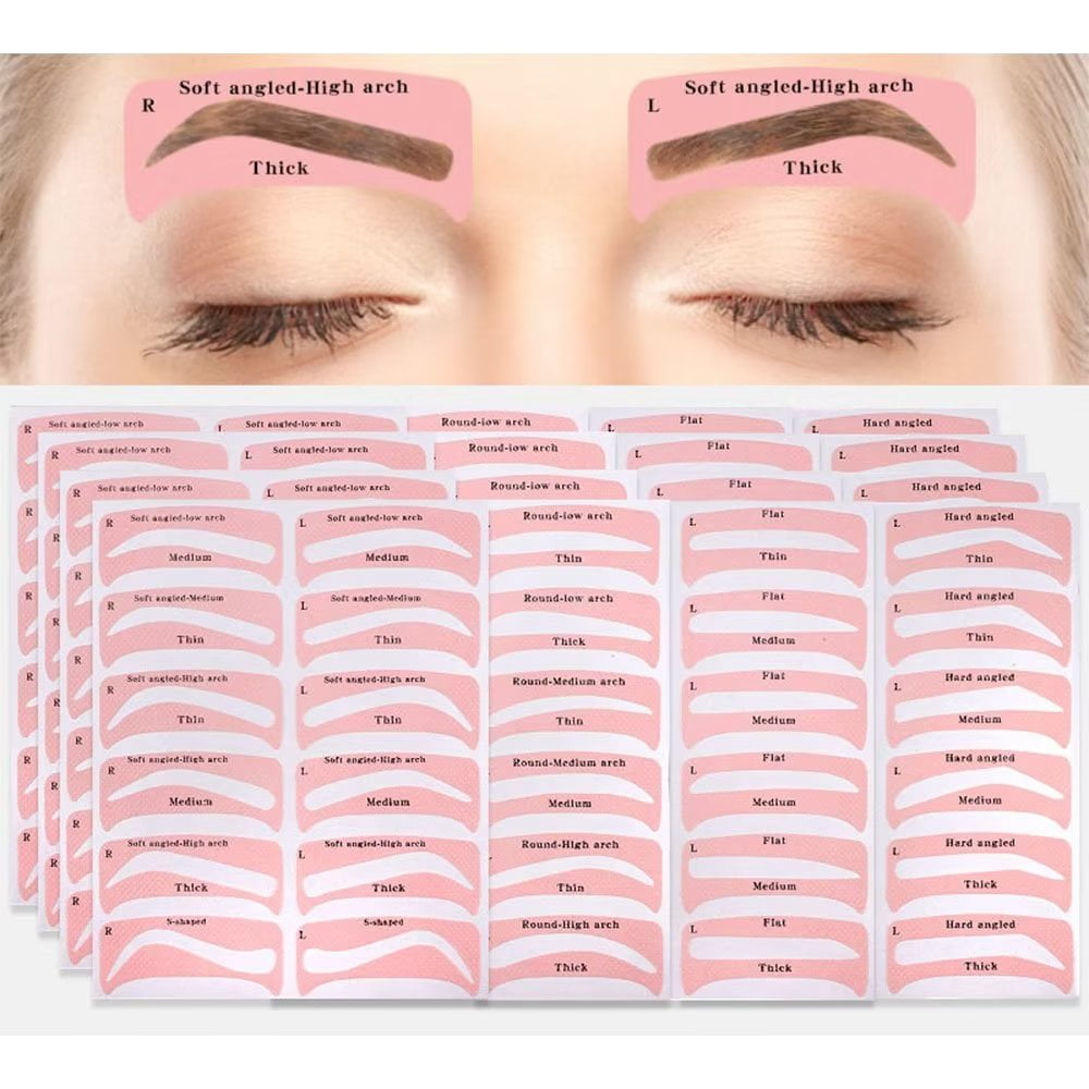 Soft Angled Eyebrow Stencil
