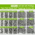 512Pcs M3 M4 M5 Assorted Long & Small Self Tapping Screws, Phillips Pack, Wood Screws Kit 6mm ...