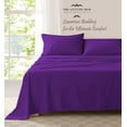 100% Pima Cotton King Size 4-PCs Sheet Set (Solid, Purple) Fits 19-22 ...