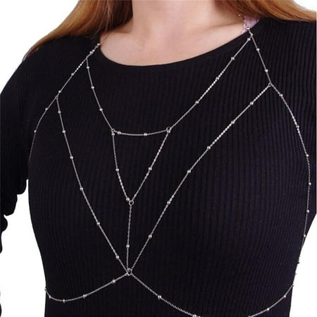 RYRDWP Women Alloy Bead Body Chain Beach Bikini Harness Necklace ...