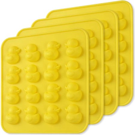 Almi Duck Chocolate Silicone Mold, 4 Packs 16- Cavity Non-stick Food ...