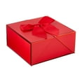 Square Foil Gift Box with Bow, Red, 8" x 8" x 4", Valentine's Day by ...