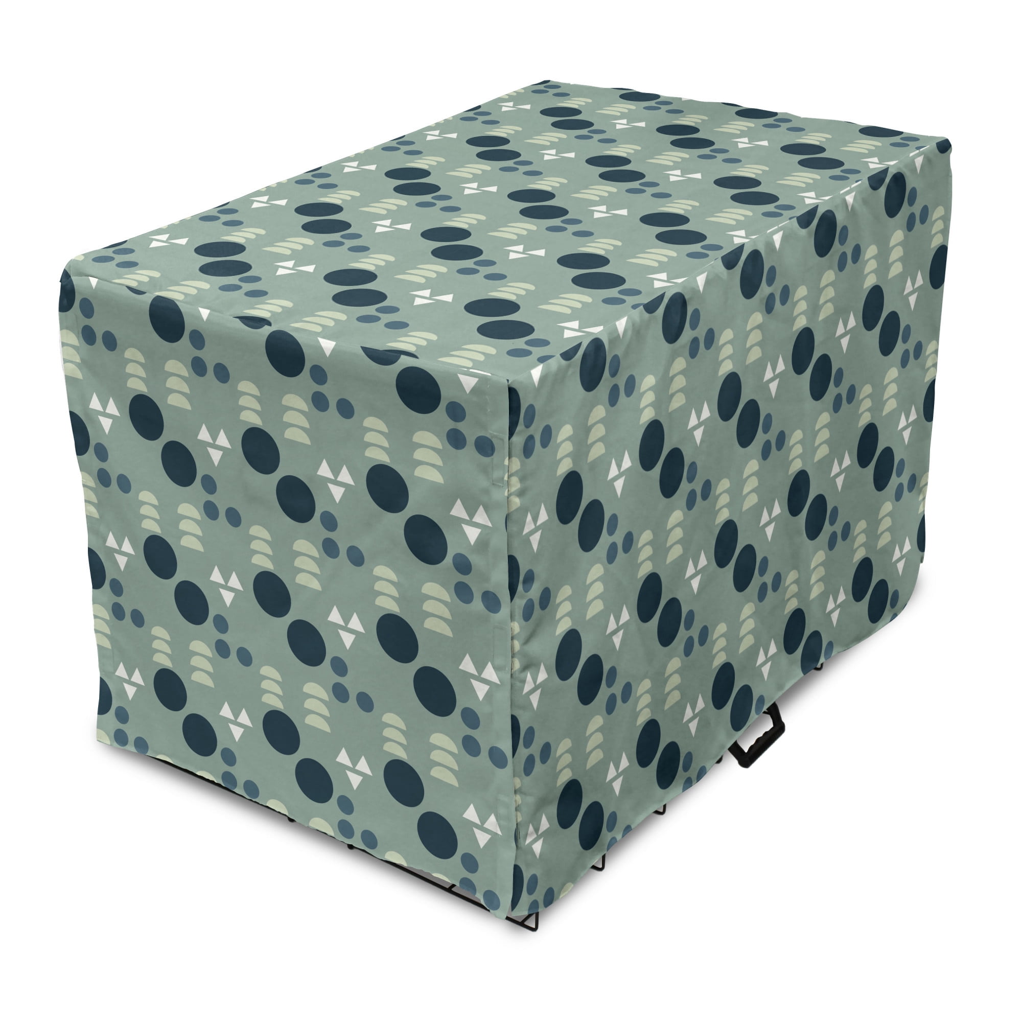 Geometric Dog Crate Cover, Pattern of Circles and Triangles, Easy to ...