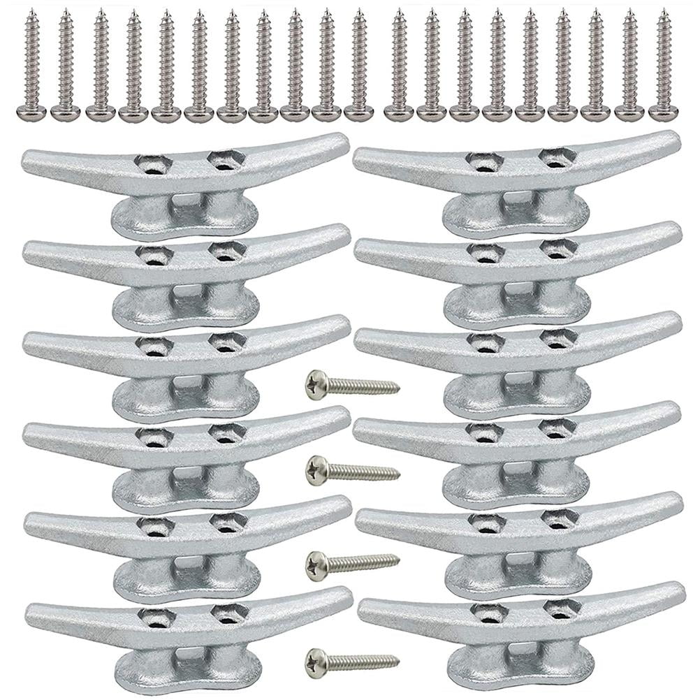 CNMF 12 Piece set of 4 Inch Dock Cleat Malleable Steel Horn Bollard ...