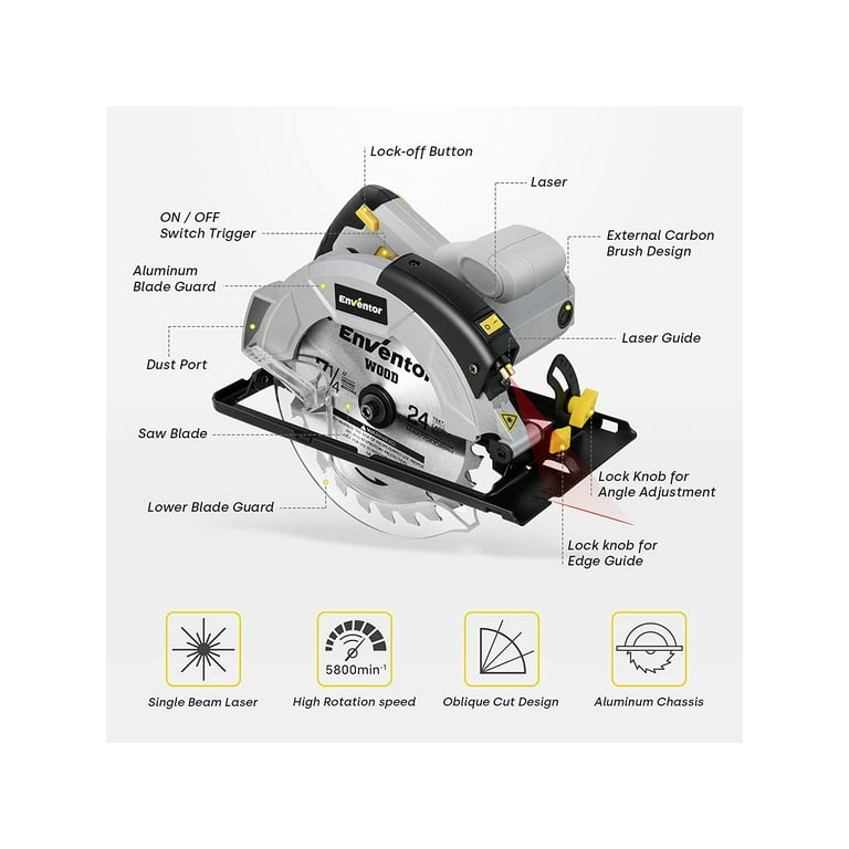Circular Saw Parts Labeled