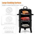 3-in-1 Charcoal Smoker Grill, Outdoor Vertical Charcoal Smoker with ...