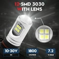 VEHICODE 5202 PS24W LED Fog Light Bulb 6000K White Super Bright with ...
