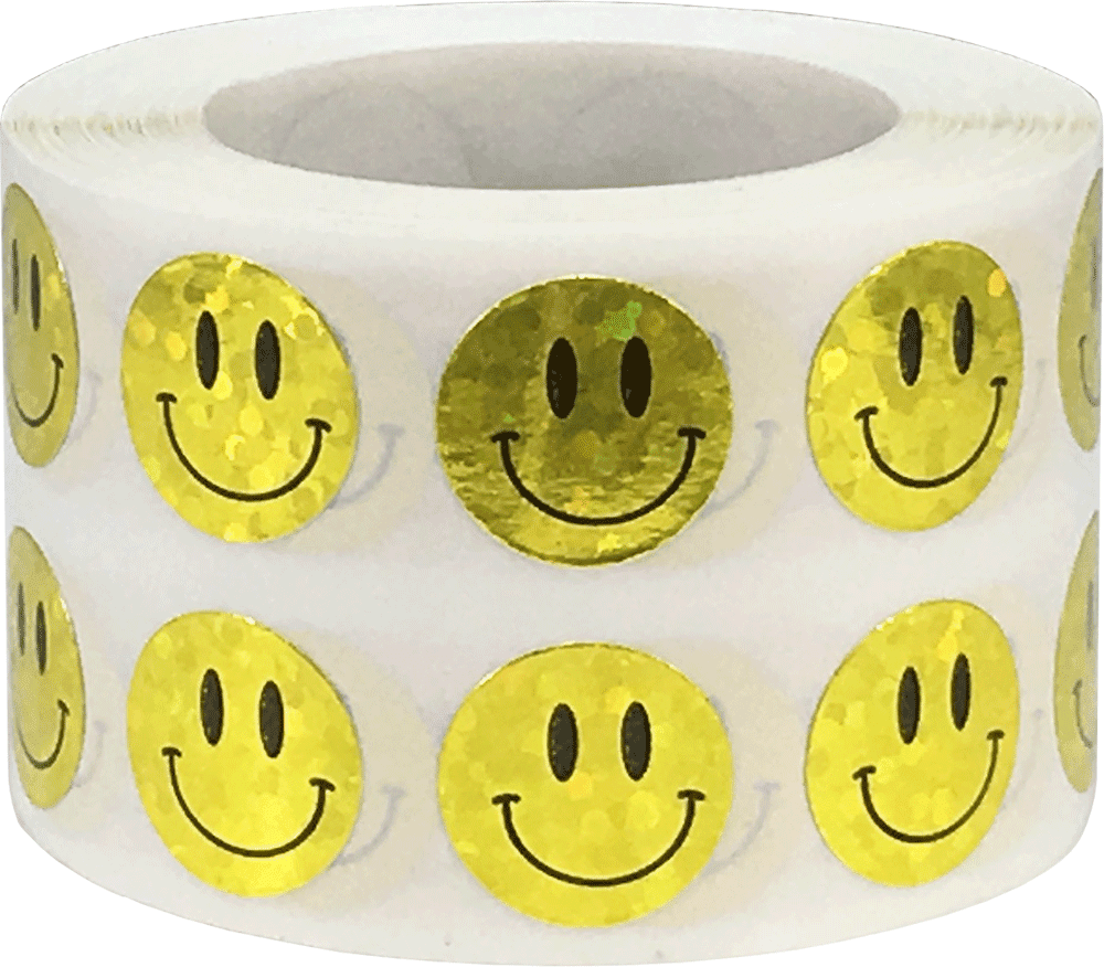 Paper & Party Supplies Yellow Smiley Face Sticker Stickers Paper etna ...