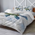 4 Piece Duvet Cover Set Twin, Blue Sea Turtle on Vintage Wood Grain ...