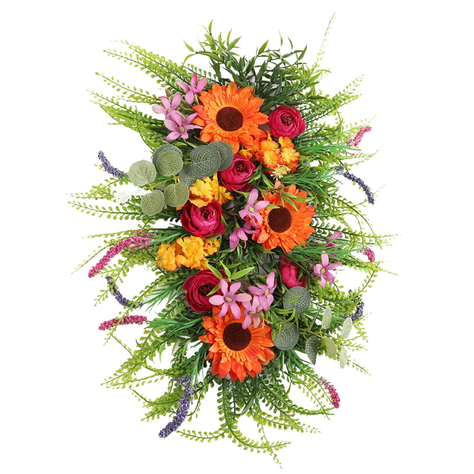 15.7x11 Inch Autumn Fall Harvest Swag Wreath Decor Artificial Fall ...
