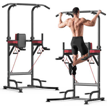 Wesfital Power Tower Pull Up Bar, Adjustable Height Strength Training ...
