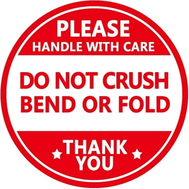 Handle with Care Stickers,2 inch Kraft Paper Shipping Fragile Warning ...
