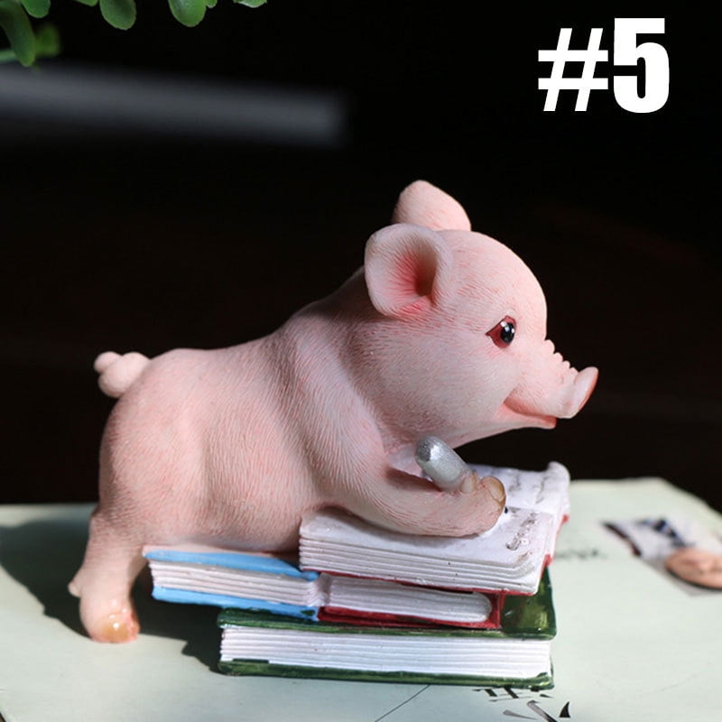 Pig Statue Mini Pig Figurine Garden Statue Table Car Decorative ...