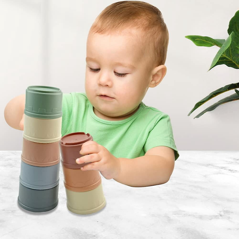 Juego de vasos apilables de plástico colorido para niños, 100% sin Bpa ...