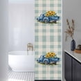 Blue Truck Yellow Sunflower Window Privacy Film, Teal Plaid Vintage ...