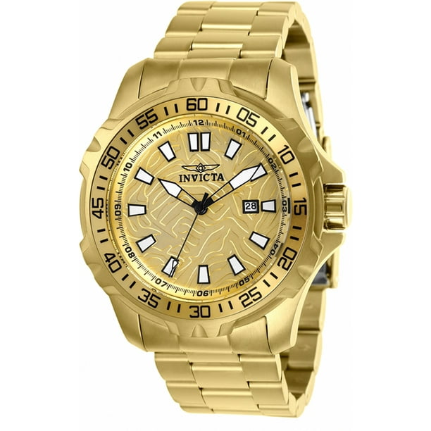 Invicta - Invicta Men's Pro Diver Quartz 100m Gold-Plated Stainless ...