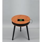 DecorTech Round End Table with Bluetooth Speaker and USB Charging Port ...