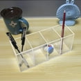 Niubee Clear Acrylic Pencil Holder, Sturdy 4 Compartments Desk ...