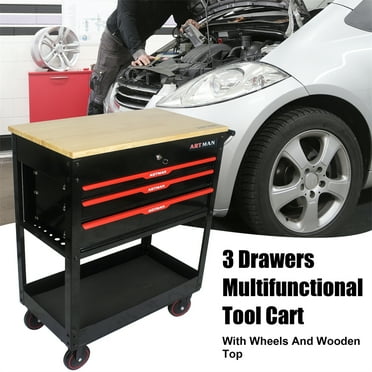 AUTOOL Mobile Mechanic Garage Tool Cart, Multilayer Storage, Heavy-Duty ...