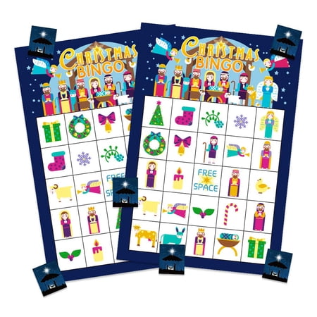 XJF Religious Christmas Bingo Game for Kids,26 Players Bible Bingo ...