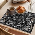 Black White Theme Cotton Linen Placemats Set of 12, Modern Bread Coffee ...