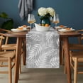 Ash Fronds Cotton Linen Table Runner Gray Silver Slate Leaf Plant ...