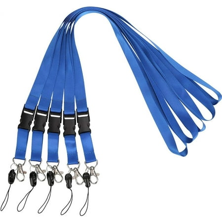 5 Pack Neck Lanyards Office Quick Release Safety Blue Lanyard ...