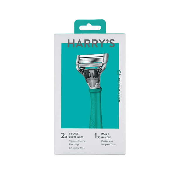 Harry's Razor Handle + 2 Cartridges Tropical Green - Walmart.com