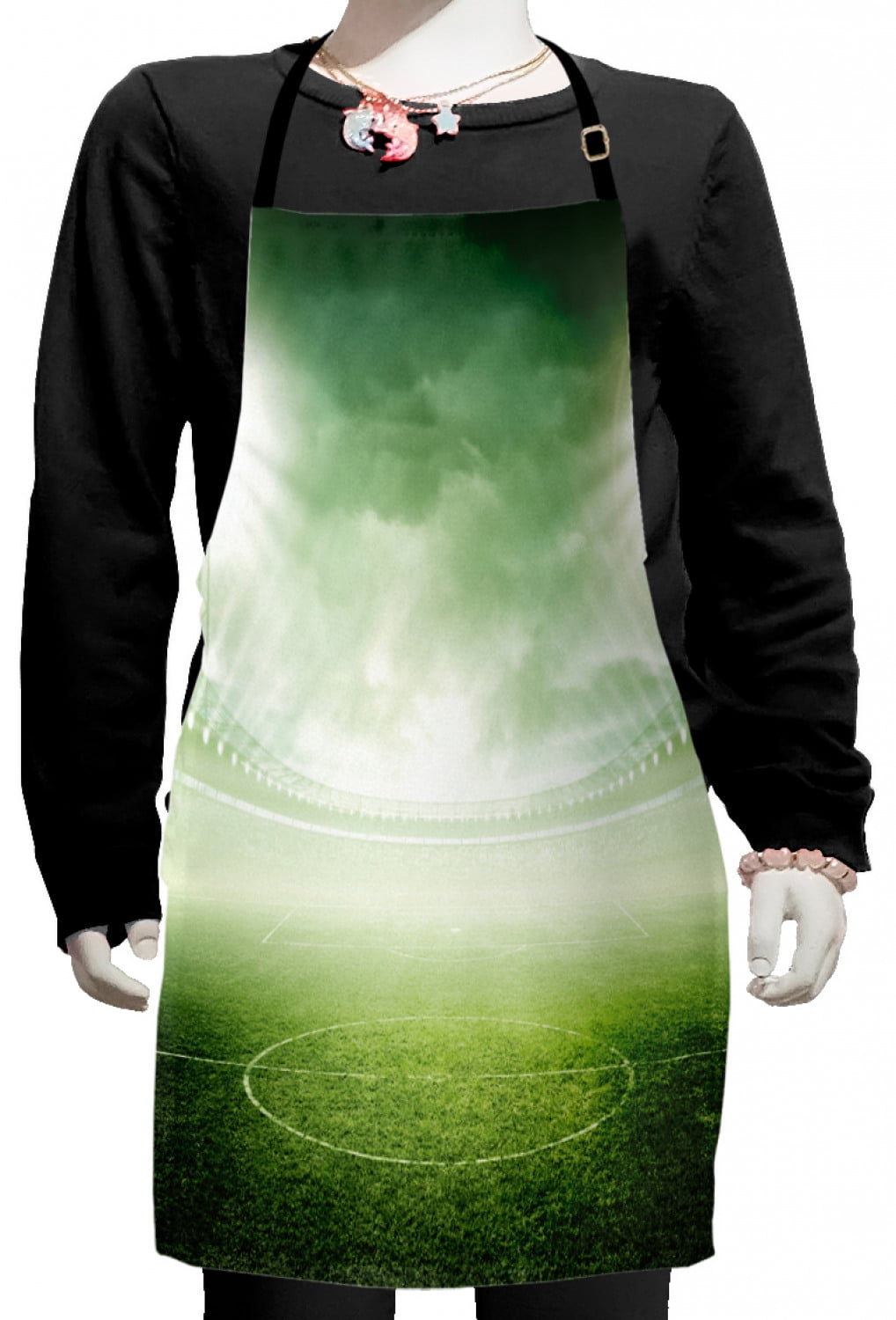 Soccer Kids Apron, Pattern of Stadium at Night View Football Arena ...