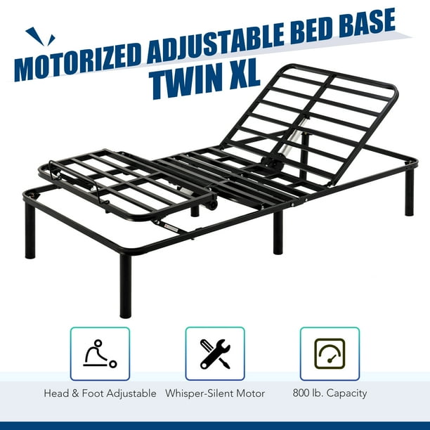Motorized Bed Frame with Quiet Electric Motor, Head/Foot Elevation ...