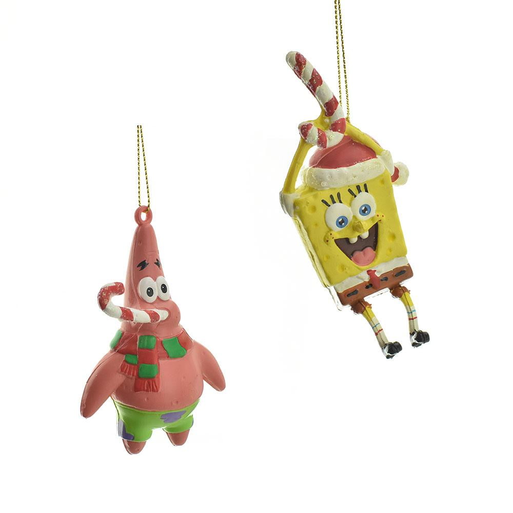 Spongebob and Patrick with Candycane Ornaments, 4-Inch, 2-Piece ...