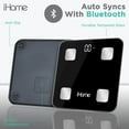 iHome 14-in-1 Smart Bluetooth Digital Battery Power Bathroom Scale with Wireless Technology for ...