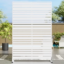 MAYEERTY 2-Piece Outdoor Privacy Screen Metal Fence - 5ft Black, 5 ...