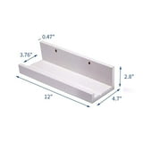 Muzilife 12-Inch Wood Floating Shelves Set of 2, Wall-Mounted with LED ...