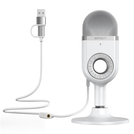 simorr Wave U1 USB Condenser Microphone (White) - Walmart.com